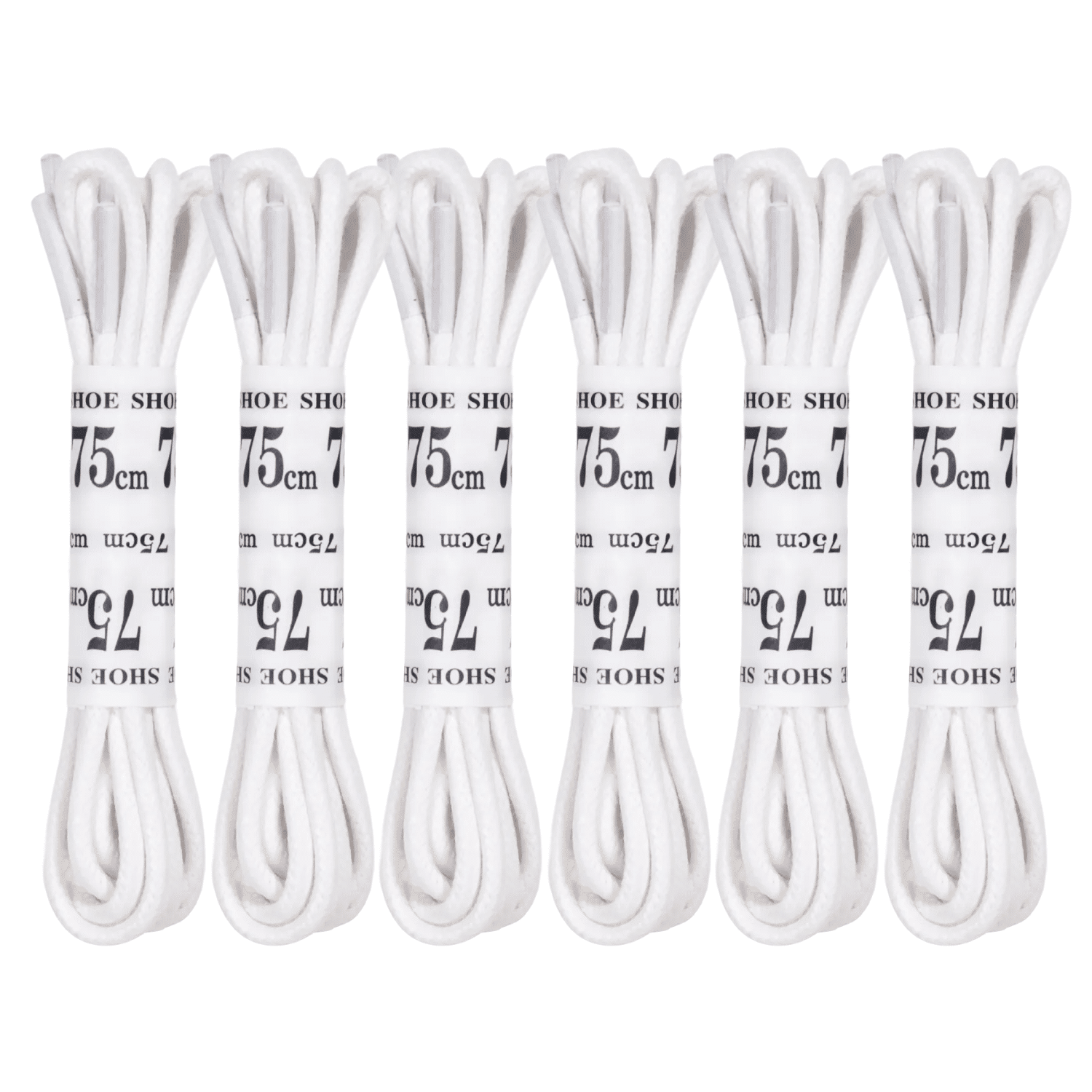 White 6 Pack Replacement Waxed Laces for Footjoy Golf Shoes 75cm (Round)
